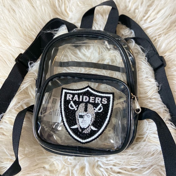 Bags | Raiders Clear Backpack With Rhinestonesstadium | Poshmark